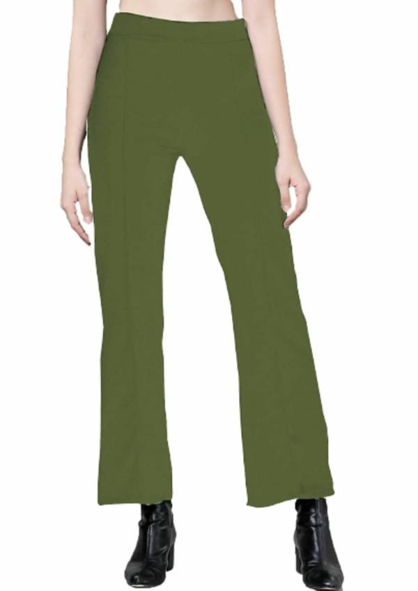 JONAYA REGULAR 4 WAY LYCRA SOLID OLIVE TROUSER FOR WOMEN - JioMart