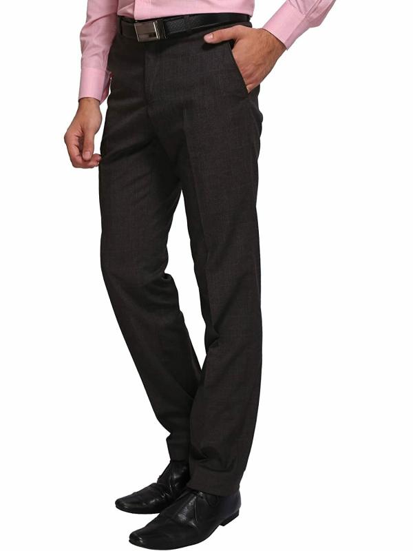 FLAGS Mens Black Polyester Formal Trouser Pv Stretch In Checks - JioMart