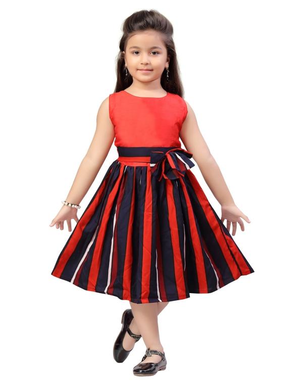 Aarika Girls Red Color Rayon Frock - JioMart
