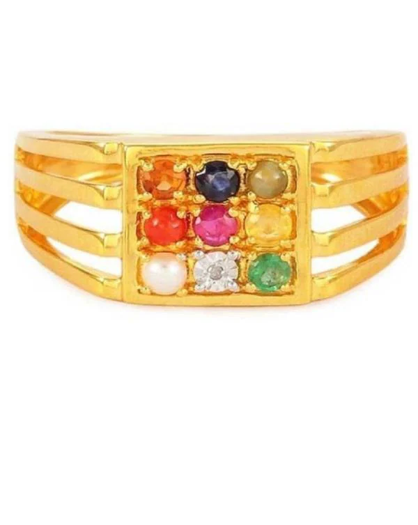 CEYLONMINE GOLD PLATED NAVRATAN RING FOR WOMEN - JioMart