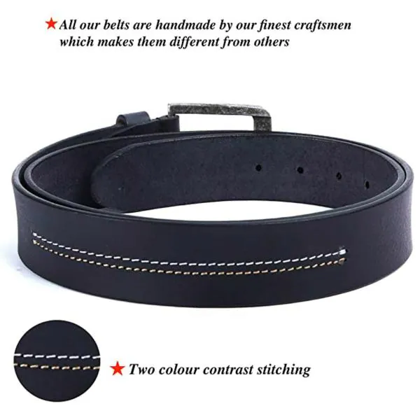 Hide And Skin Black Men Leather Jackson Belt - JioMart