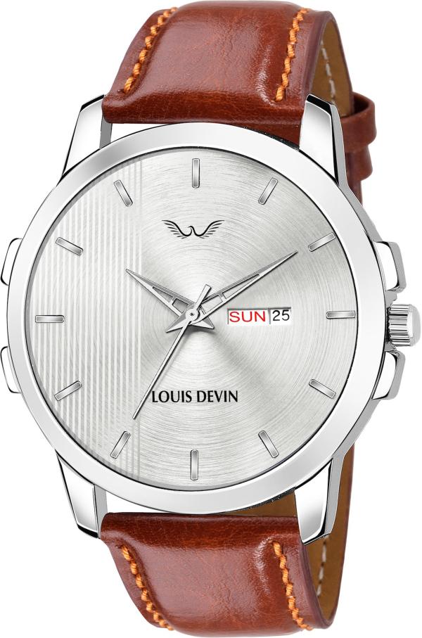 Louis Devin Analog Silver Watch For Men (Ld-Wt080-Slv-Brw) - JioMart