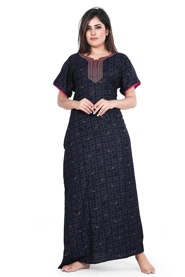 Kavanng Women's Alpine Nighty - Different Colors and Neck Designs with ...
