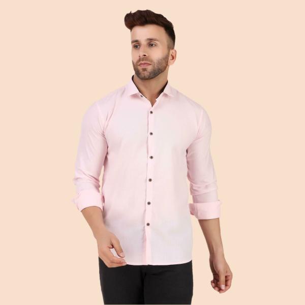 Adwyn Peter Men Pink Solid 100% Cotton Single Shirt - JioMart