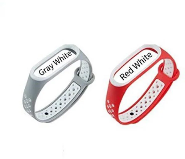 Askovid Grey And Red Multi Holes Design Wristbands Smart Band Strap ...
