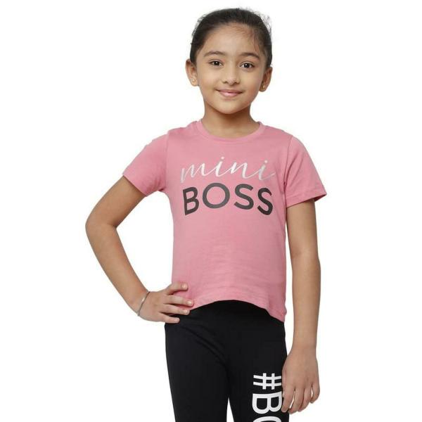 De Moza Girls Pink Printed Cotton Top - 4 to 5 Years - JioMart