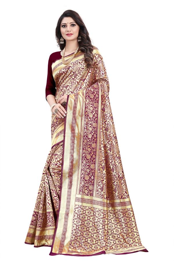 PANETAR Fancy Wedding Jacquard Saree For Bridal - JioMart