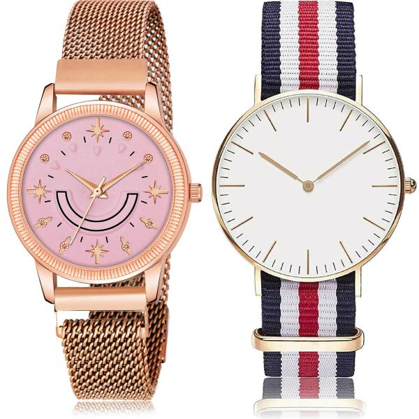 TIMENTER Classical Tread Star Magnet Chain And Fabric Rose Gold And ...