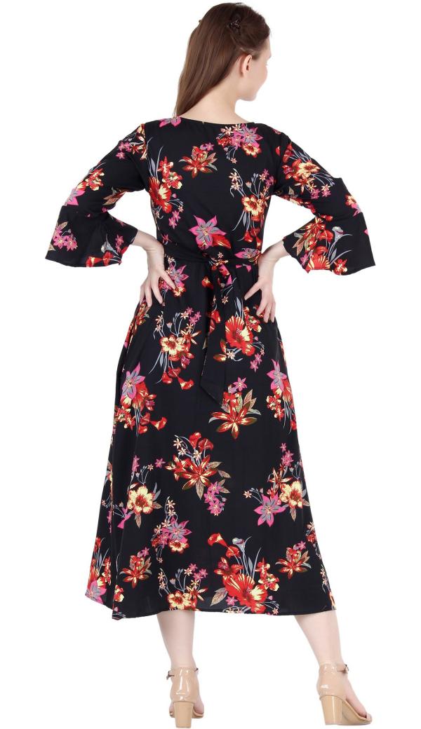 HUNOOR Womens Crepe Straight Gown - JioMart