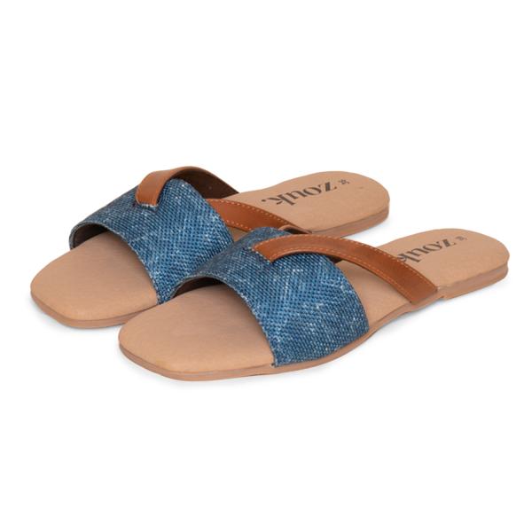 ZOUK Andaman Marine Print Dark Blue Color V Sliders For Women - JioMart