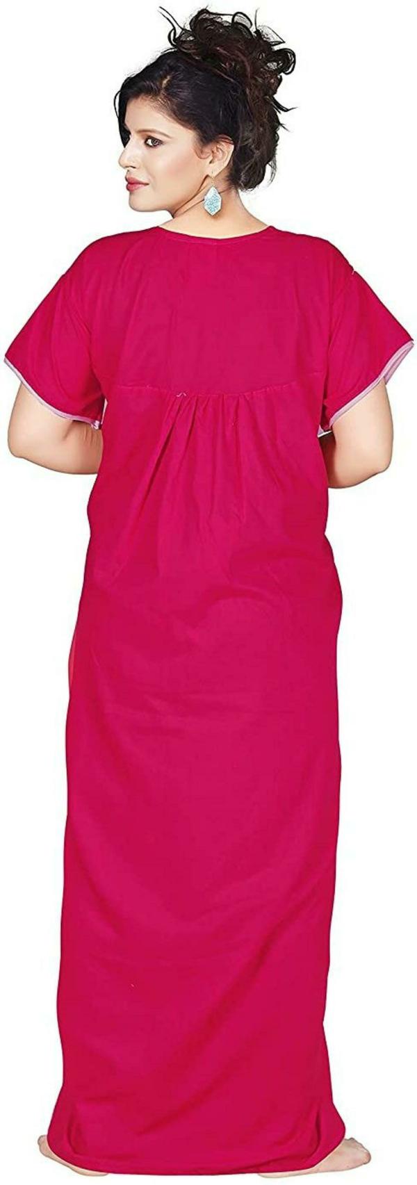 FABIMI Women Pink Floral Lizzy Bizzy Nighty (36) - JioMart