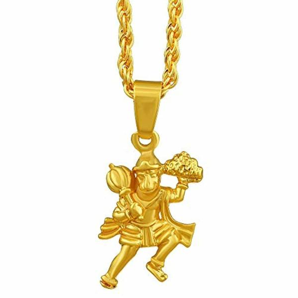 morir Gold Plated Brass Hindu God Pawan Putra Gadadhari Jai Veer ...