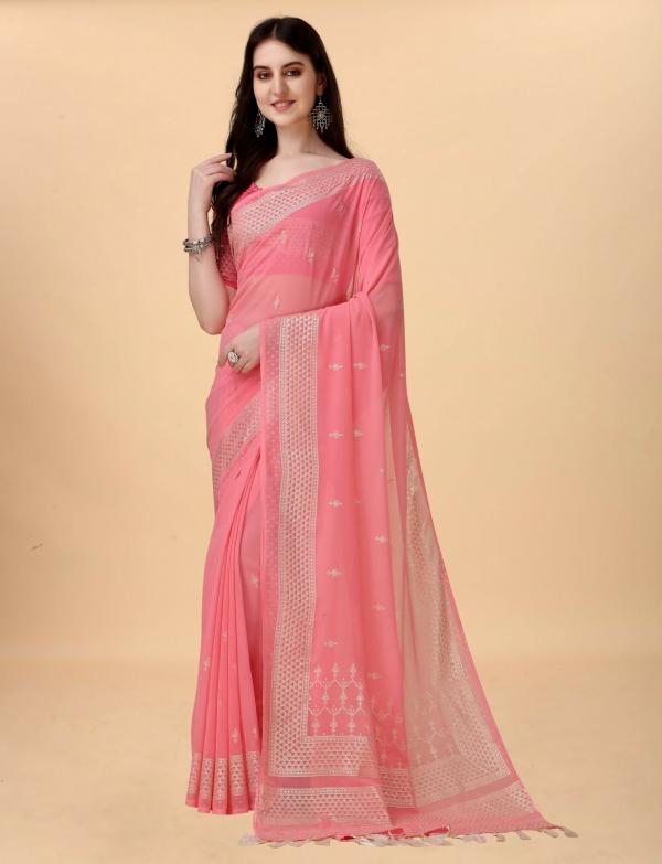 SWIFFIN Fast Selling Art Silk Banarasi Light Pink Saree For Women/Women ...