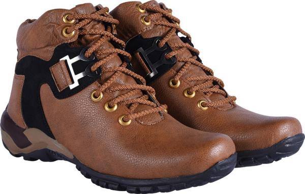 DLS Men Brown Synthetic Leather Boots - JioMart