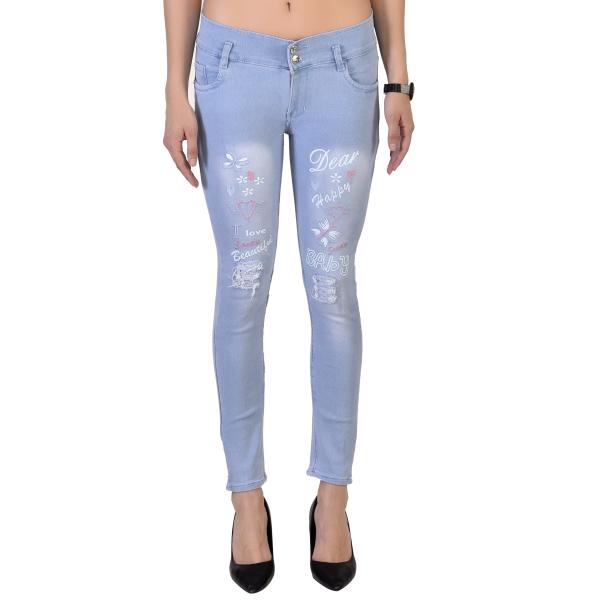 NEON 9 Girls Printed and Embroidered Slim Fit Denim Jeans - JioMart