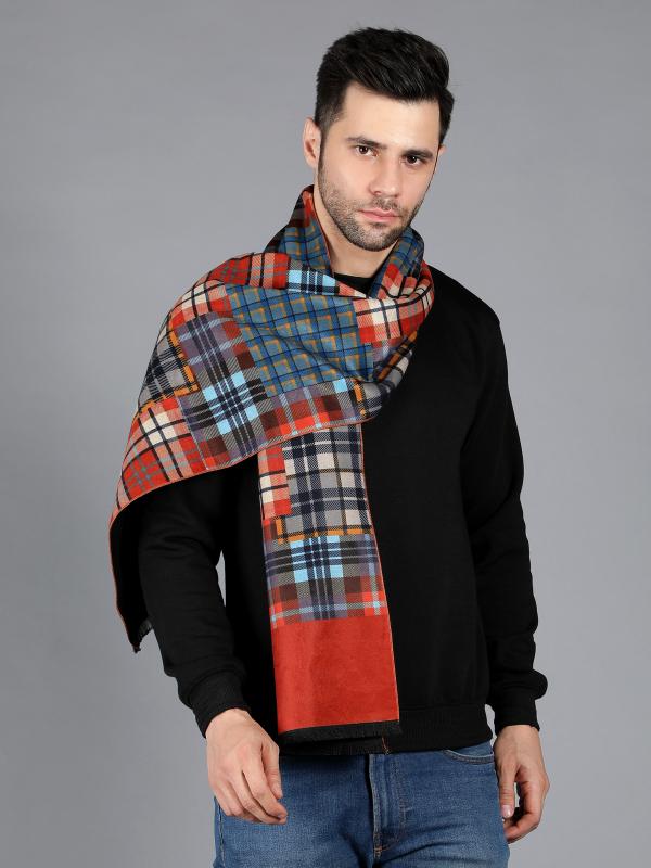 Blue & Multi Printed Muffler for Men - JioMart
