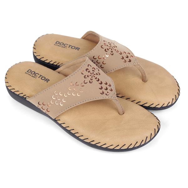DOCTOR EXTRA SOFT Women's Beige Ortho Sandals Orthopaedic Diabetic ...
