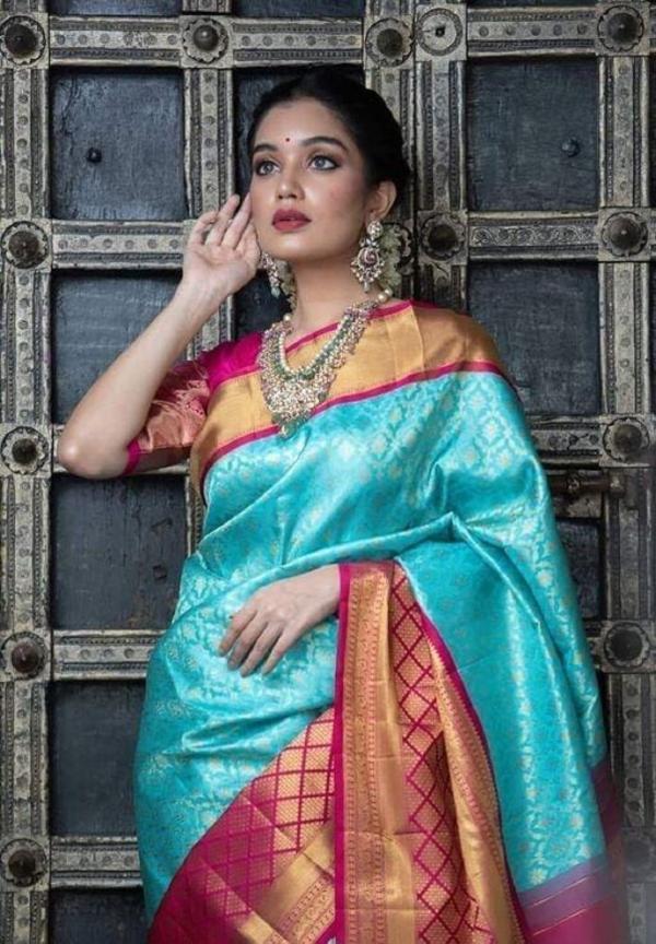 PANETAR Fancy Wedding Jacquard Saree For Bridal - JioMart