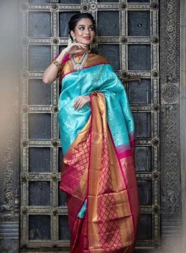 PANETAR Fancy Wedding Jacquard Saree For Bridal - JioMart