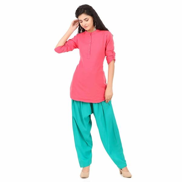 Co Colors Women Rama Green Solid Pure Cotton Salwar - JioMart
