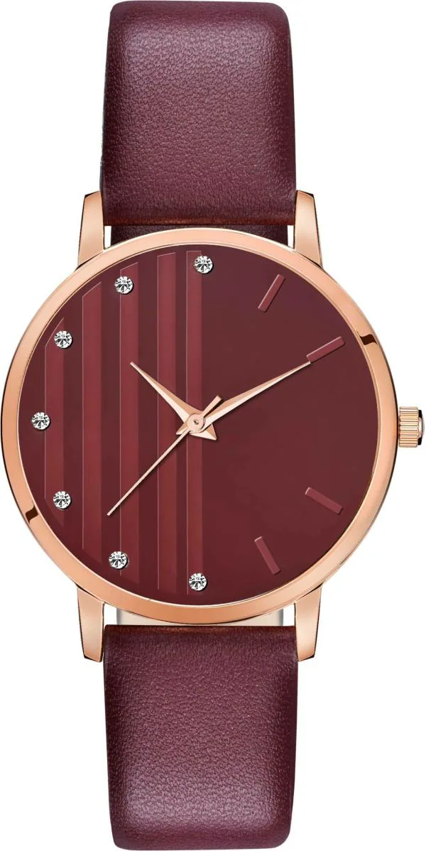 CLOUDWOOD Analog Watch Wrist Maroon Dial with Maroon Watch Strap for ...