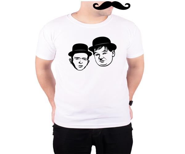 Mooch Wale Laurel And Hardy Vector Black Amd White White Quick-Dri T ...