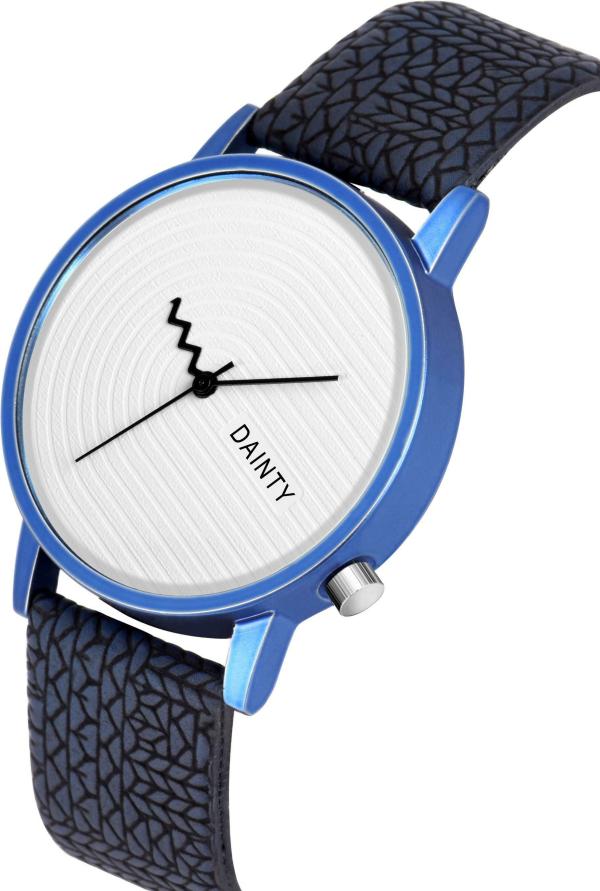 DAINTY White Dial Blue Strap Analog Watch For Men - JioMart
