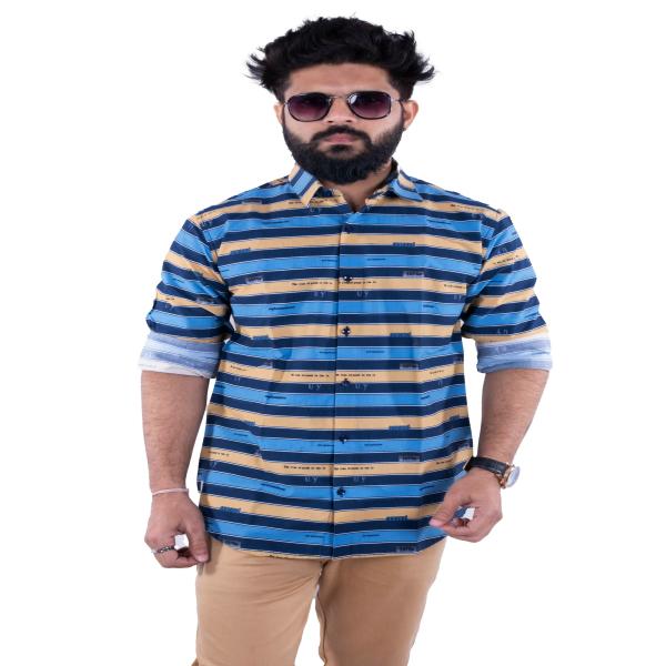 NATAX Casual Shirt for Men, Striped Laffer 100% Cotton Fabric Regular ...