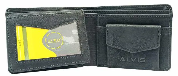 ALVIS Men Black Faux Leather Wallet - JioMart
