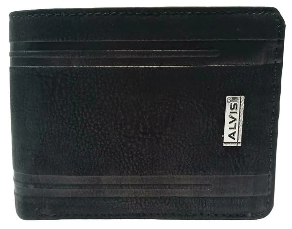 ALVIS Men Black Faux Leather Wallet - JioMart