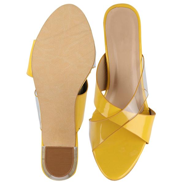 Shoetopia Women Stylish Yellow Block Heels - JioMart