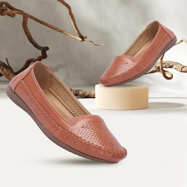 Elegant feet Peach Color Soft & Comfortable Women Bellies (Ballet Flats ...