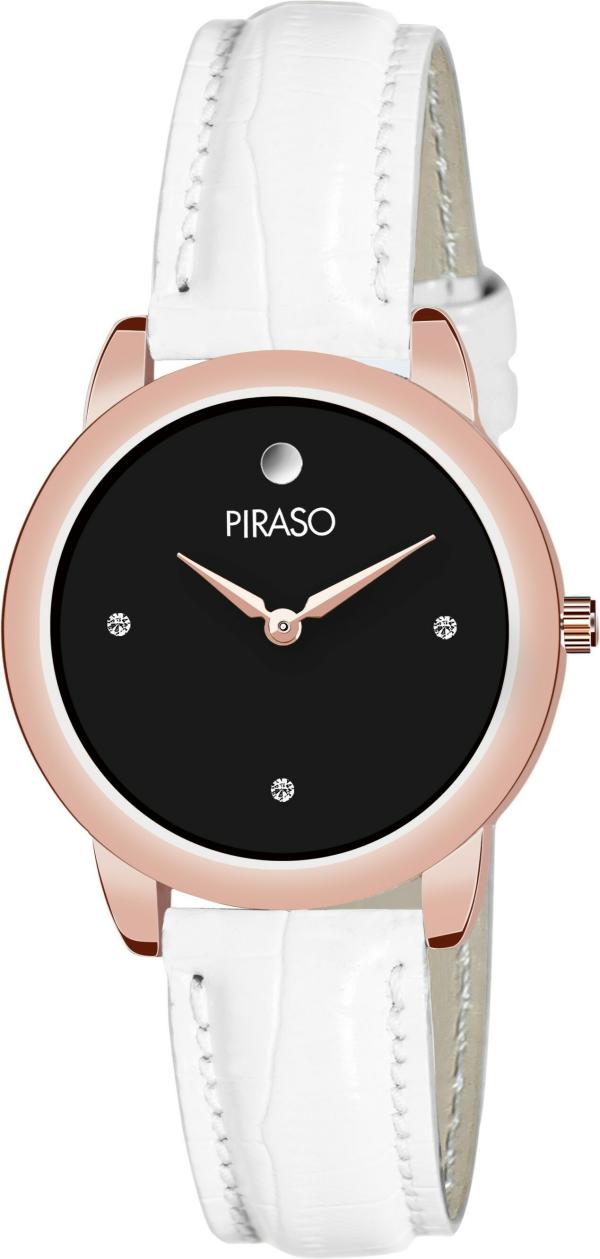 PIRASO Analog Black Dial White Strap Watch for Women and Girls - JioMart