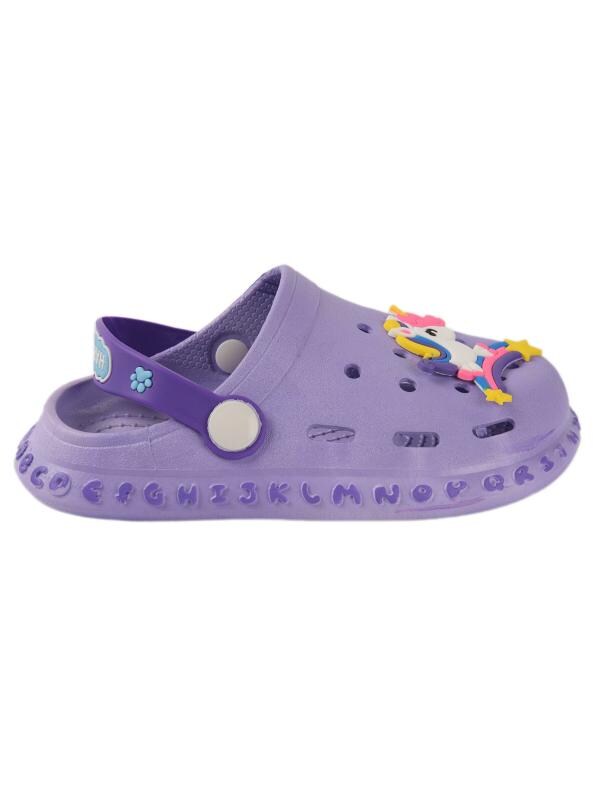 Yellow Bee Unicorn Applique Clogs for Girls - Purple - JioMart
