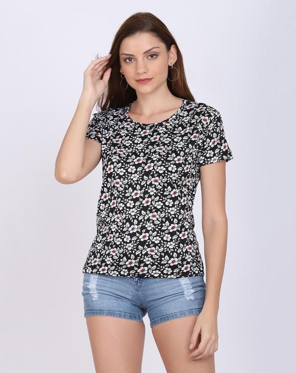 TUSI Solid WomenRound Neck T Shirt - JioMart