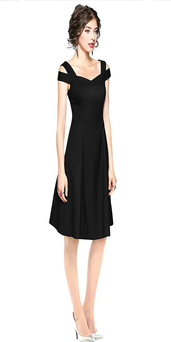 Aihole Women A-line Black Dress () - JioMart