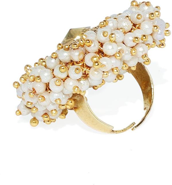 Aviksha Creations Gold-Plated Alloy Cubic Zirconia Ring Set For Women ...