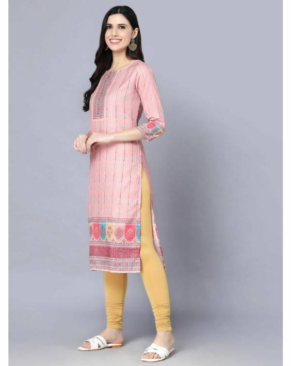 Myshka Women Pink Striped Kurta - JioMart