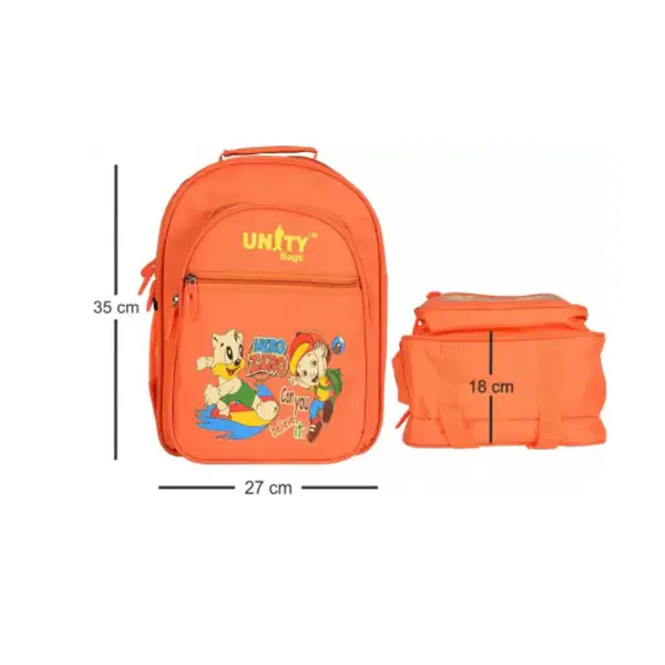 Unity Bags Cartoon Print Kids School Bag for Boys / Girls- Orange - JioMart