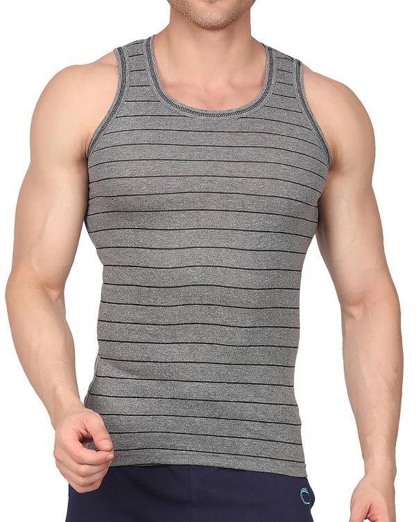 Chromozome Men Charcoal Cotton Single Vest - JioMart