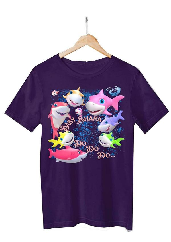 Thebabyshark Unisex Toddler Purple Baby Shark Family Printed Cotton ...