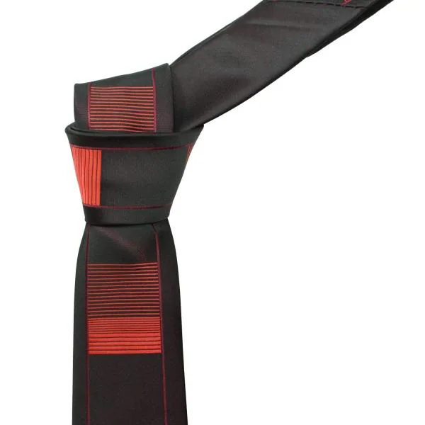 Leonardi Men Red and Black Paisley Self Design Designer Necktie - JioMart