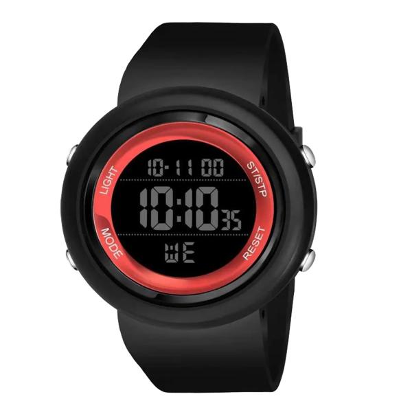 Red Fish New Red and Black Round Shape Dial Digital Waterproof Watch 02 ...