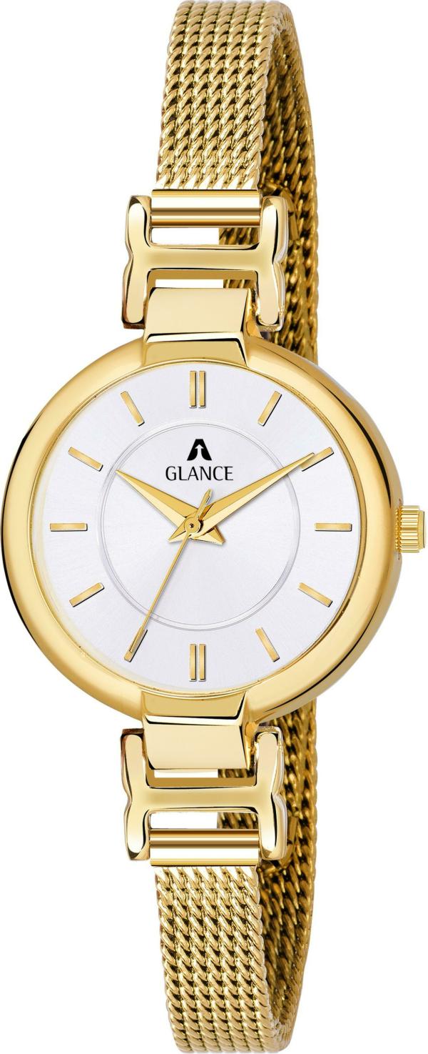 Aglance Analog White Dial Gold Strap Watch for Women - JioMart