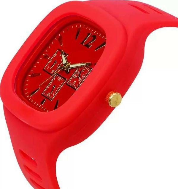 GASP Analog Red Dial Red Strap Watch For Men And Women - JioMart