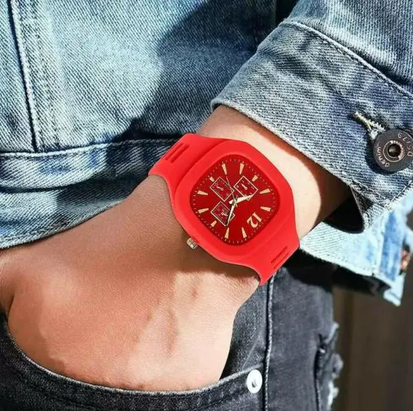GASP Analog Red Dial Red Strap Watch For Men And Women - JioMart