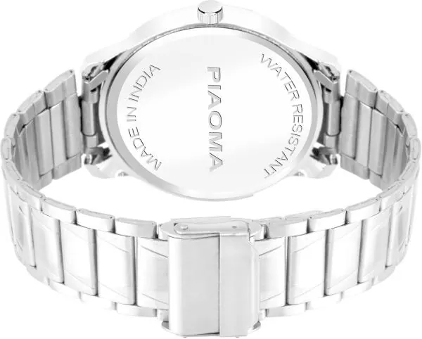 Piaoma Men Blue Dial Silver Strap Analog Watch - JioMart