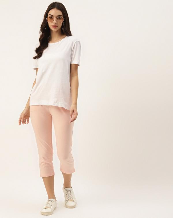 BRINNS Women Peach Solid Capris - JioMart