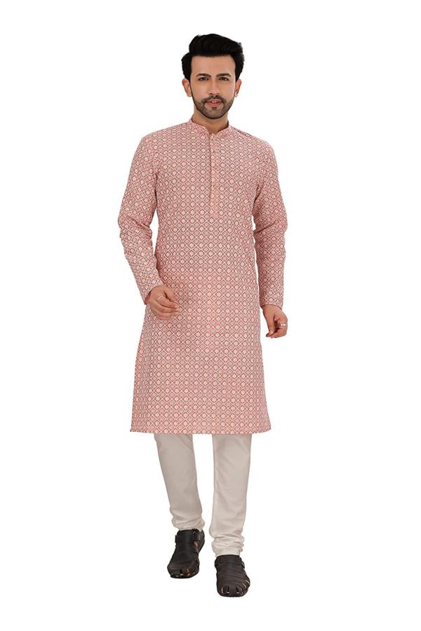 HEORA Mens Pitch Lakhnavi Kurta Pyjama Set for Ethnic and Designer Wear ...
