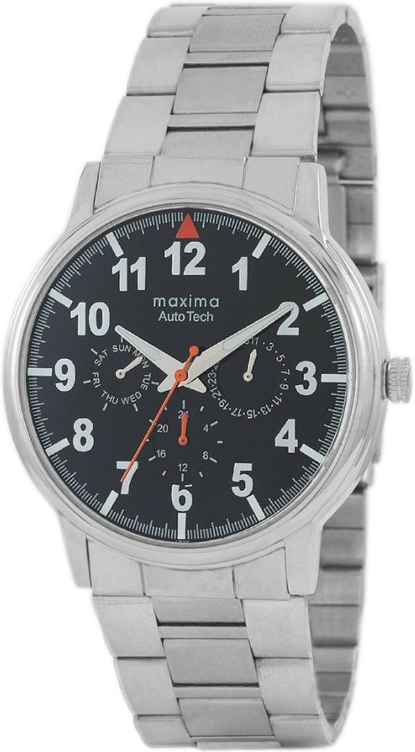 Maxima Analog Black Dial Silver Strap Watch For Men (41550CMGI) - JioMart